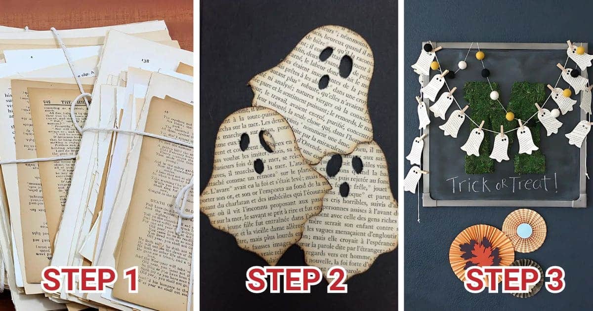 5 Steps to Create Your Own Spooky Book Page Ghost Garland