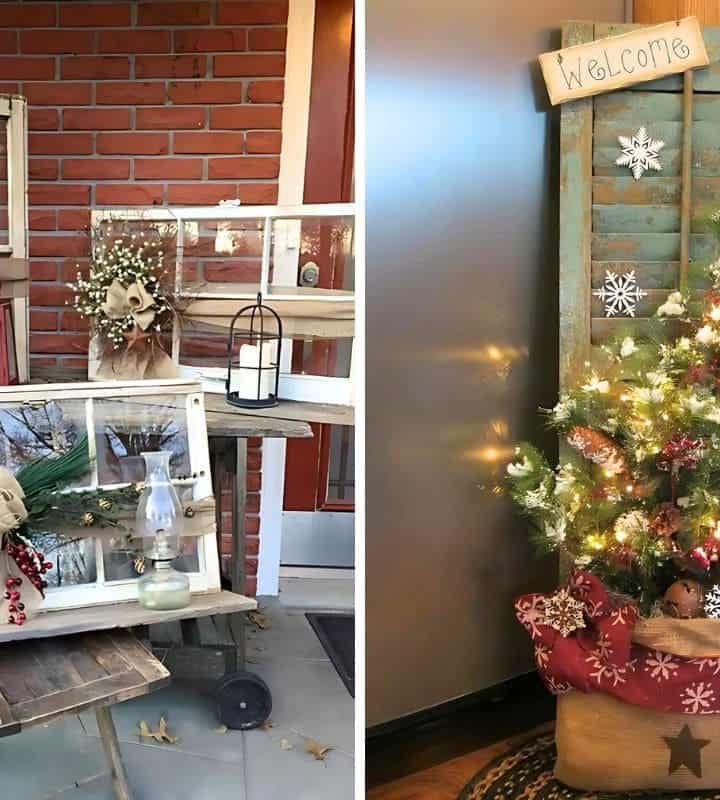 21 Creative Ways to Upcycle Old Windows for Stunning Christmas Decor
