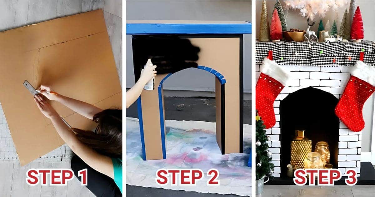 DIY Festive Cardboard Mantel in 6 Easy Steps