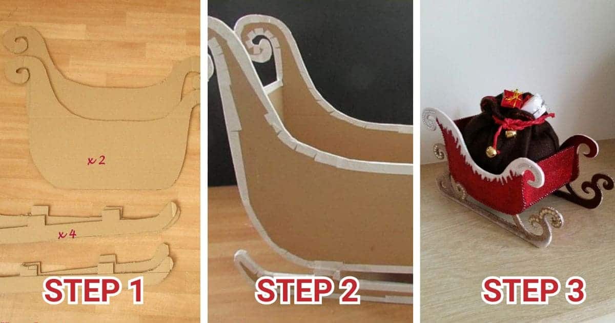 How to Make Santa Sleigh from Cardboard Just Under $30
