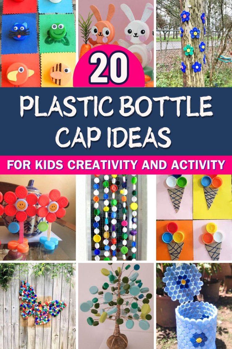 20 Fun and Educational Crafts Using Plastic Bottle Caps for Kids