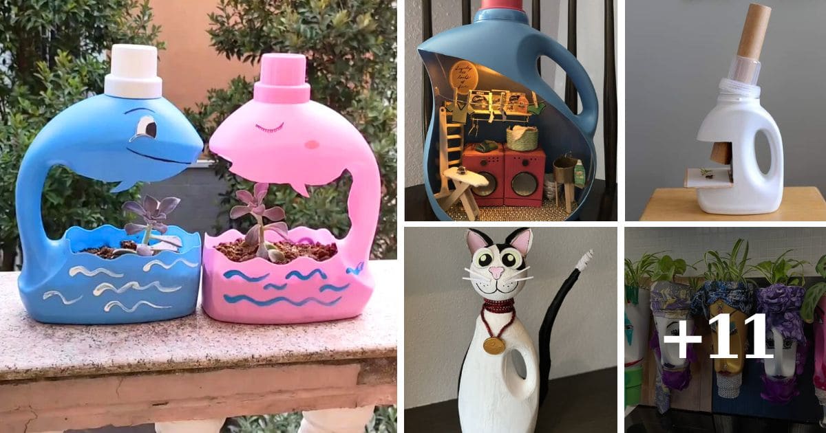 15 Amazing Crafts Made from Recycled Detergent Bottles
