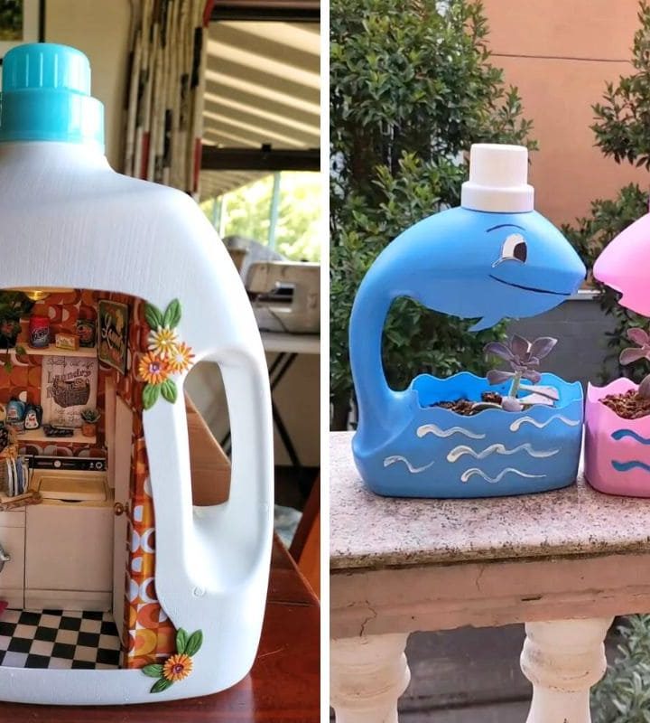 15 Amazing Crafts Made from Recycled Detergent Bottles