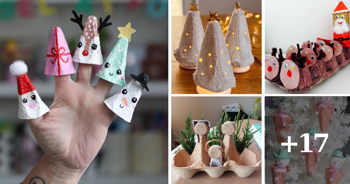 20+ Cute Christmas Crafts from Egg Cartons for All Ages